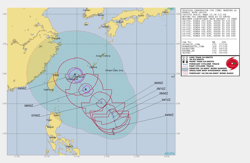 예비 9호 태풍 JTWC